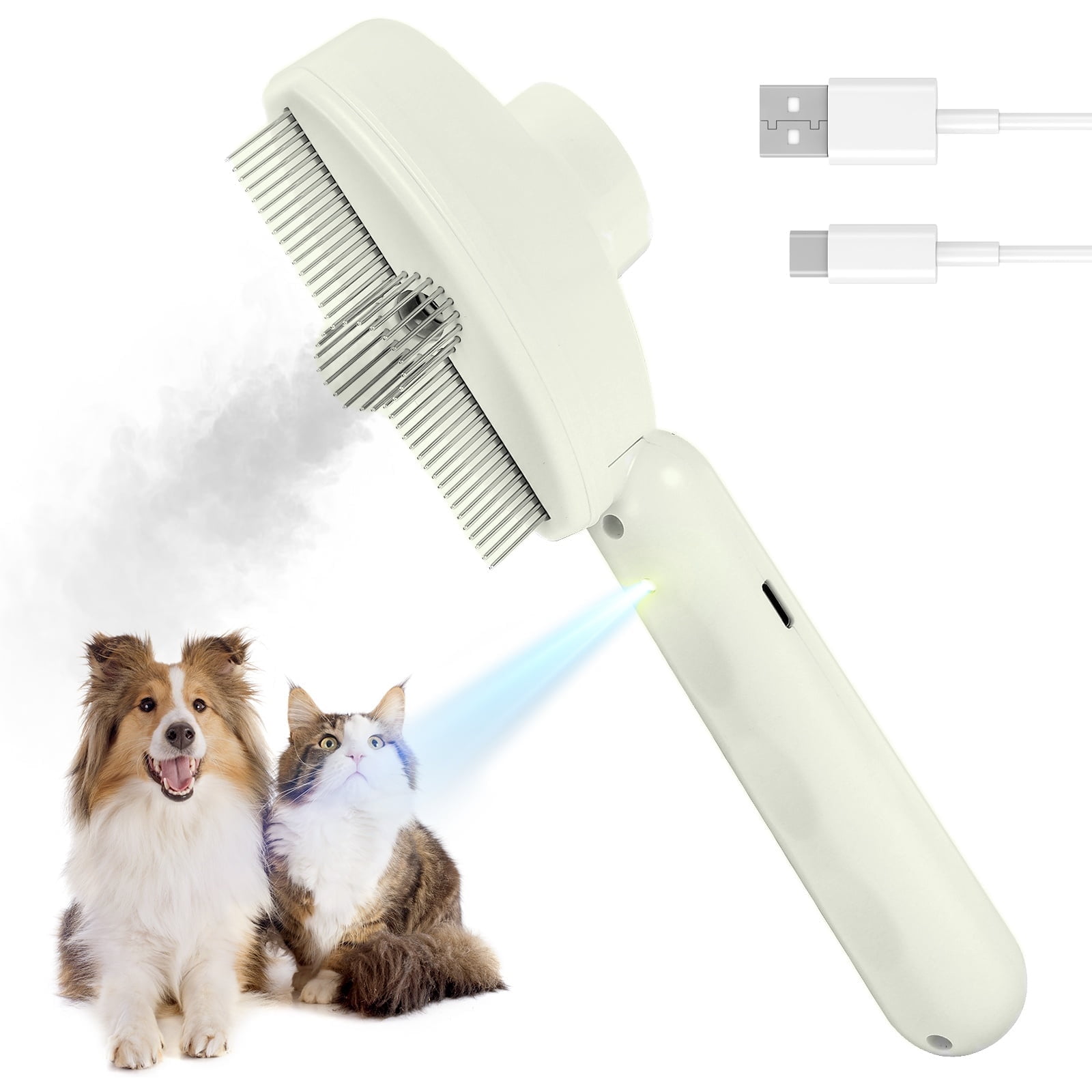 Luckyouth Cat Spray Steam Brush, Hair Removal Shedding Comb, 3-in-1 Pet ...