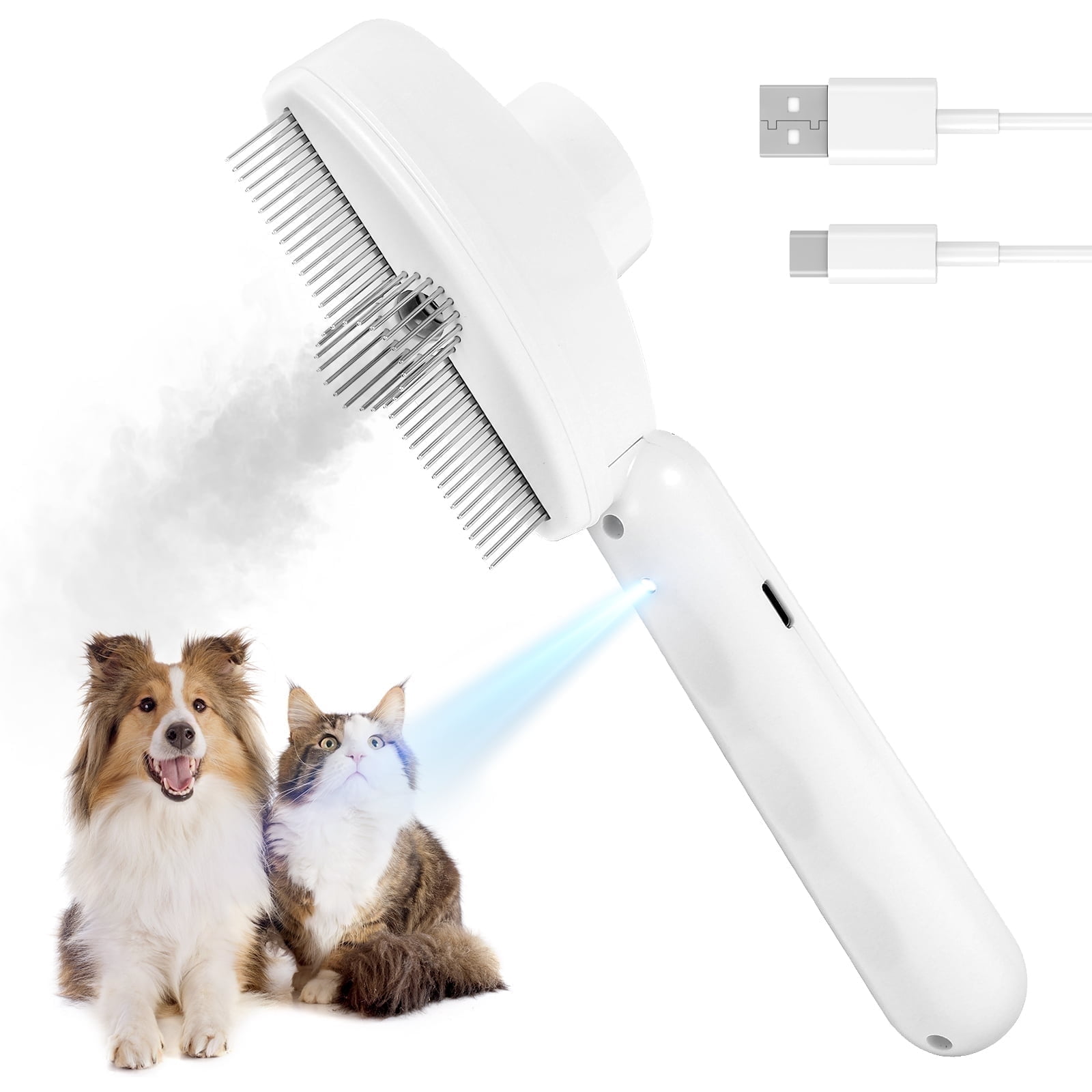 Cat Steam Brush for Shedding, Pet Steam Brush 3-in-1 Dog Grooming Water ...