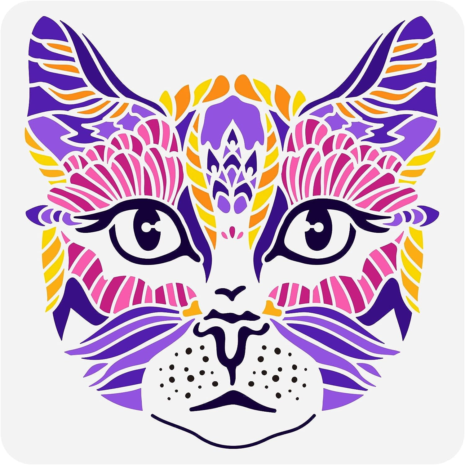 Cat Stencil 11.8x11.8 inch Pet Cat Stencils Template Plastic Vaska Cat ...