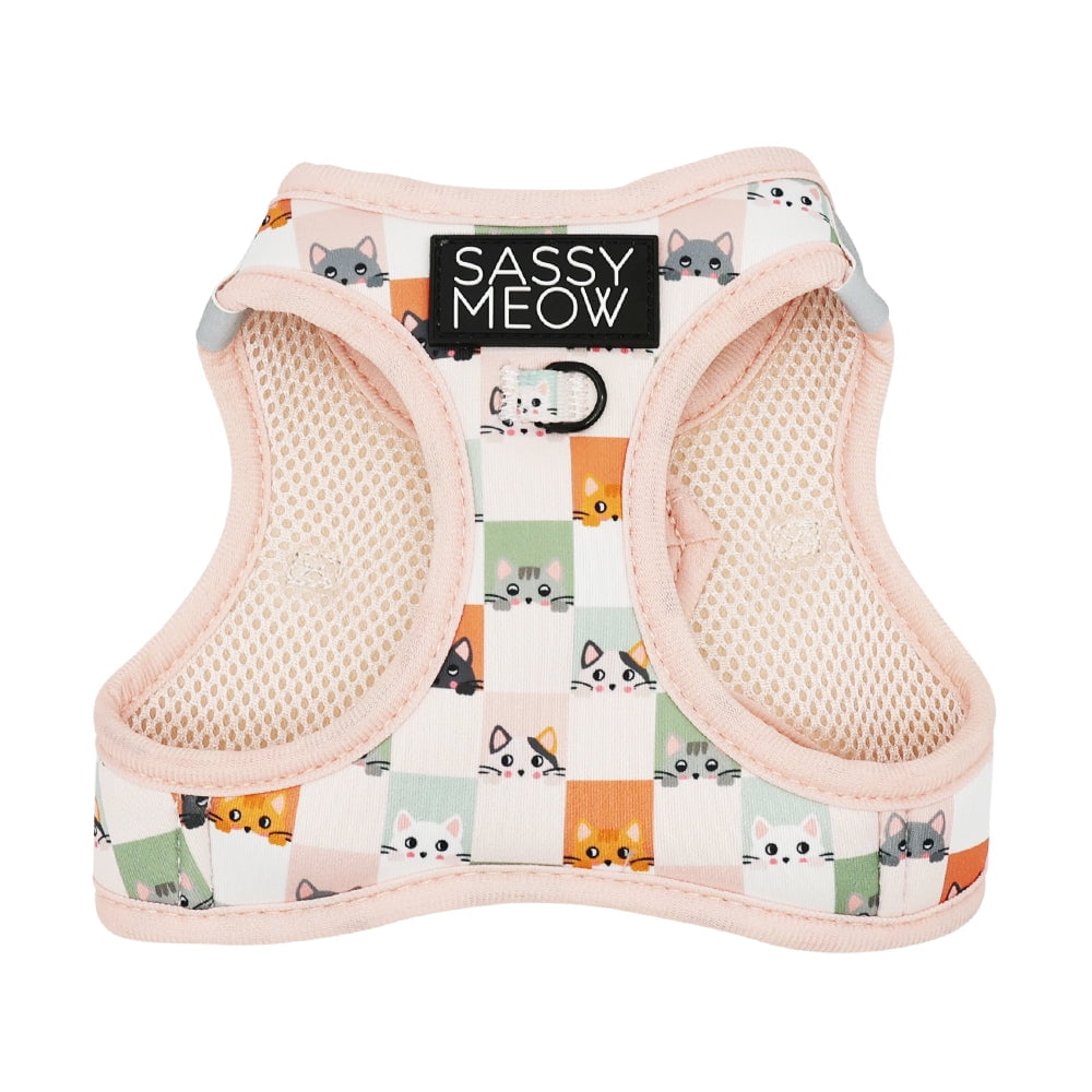 Sassy Meow Cat Step-In Harness Small - Smitten Kittens Light Pink ...