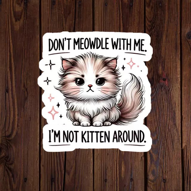 Cat Sticker Don'T Meowdle With Me I'M Not Kitten Around Sticker Phone ...