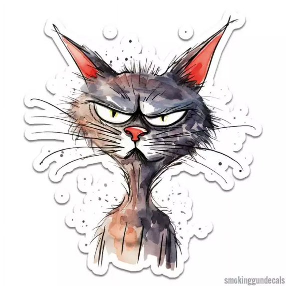Cat Sticker Indoor Outdoor Phone Decal Water Bottle Stickers Car Decals ...