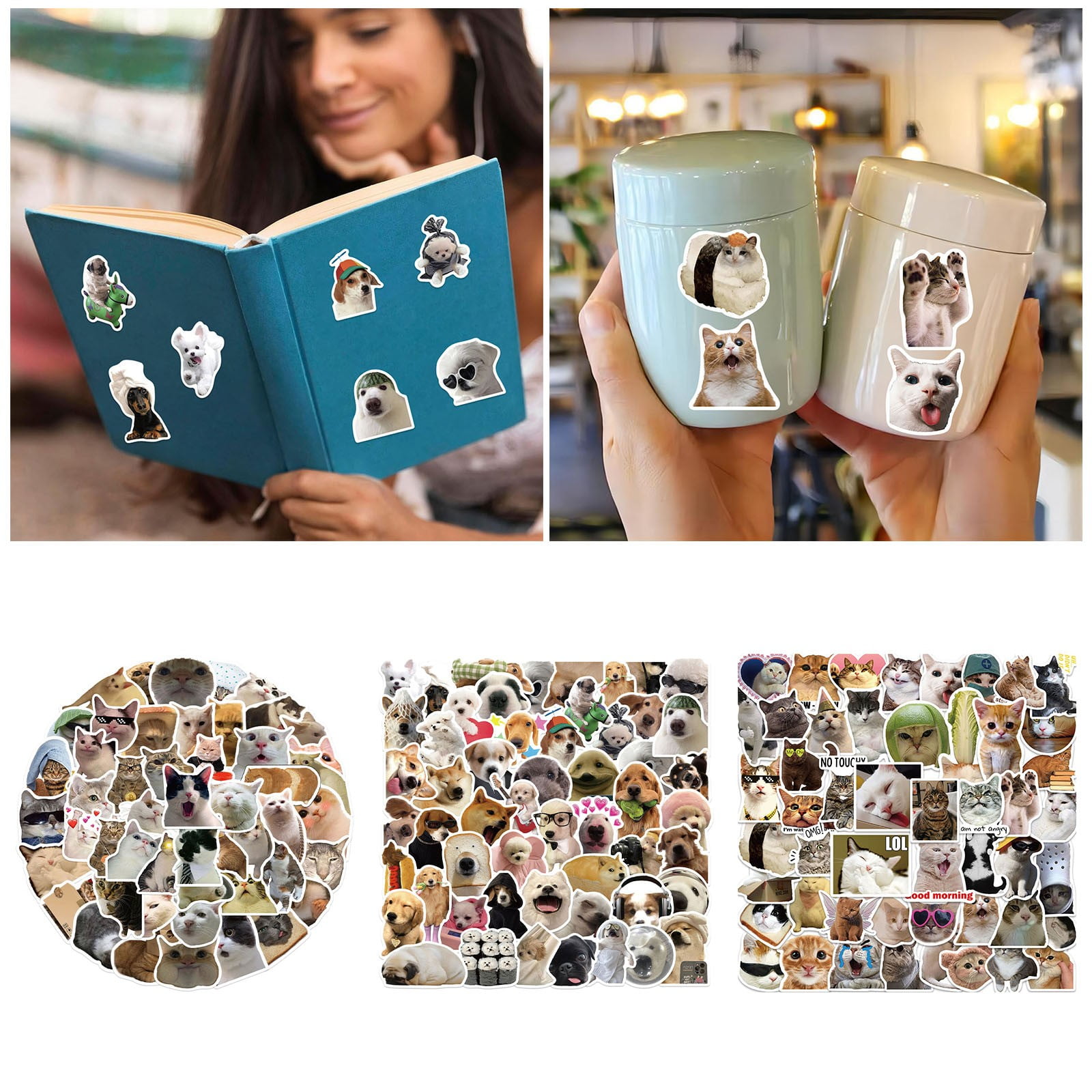 Cat Stickers,Funny Cat Meme, Kawaii for Adults,Waterproof Vinyl ...