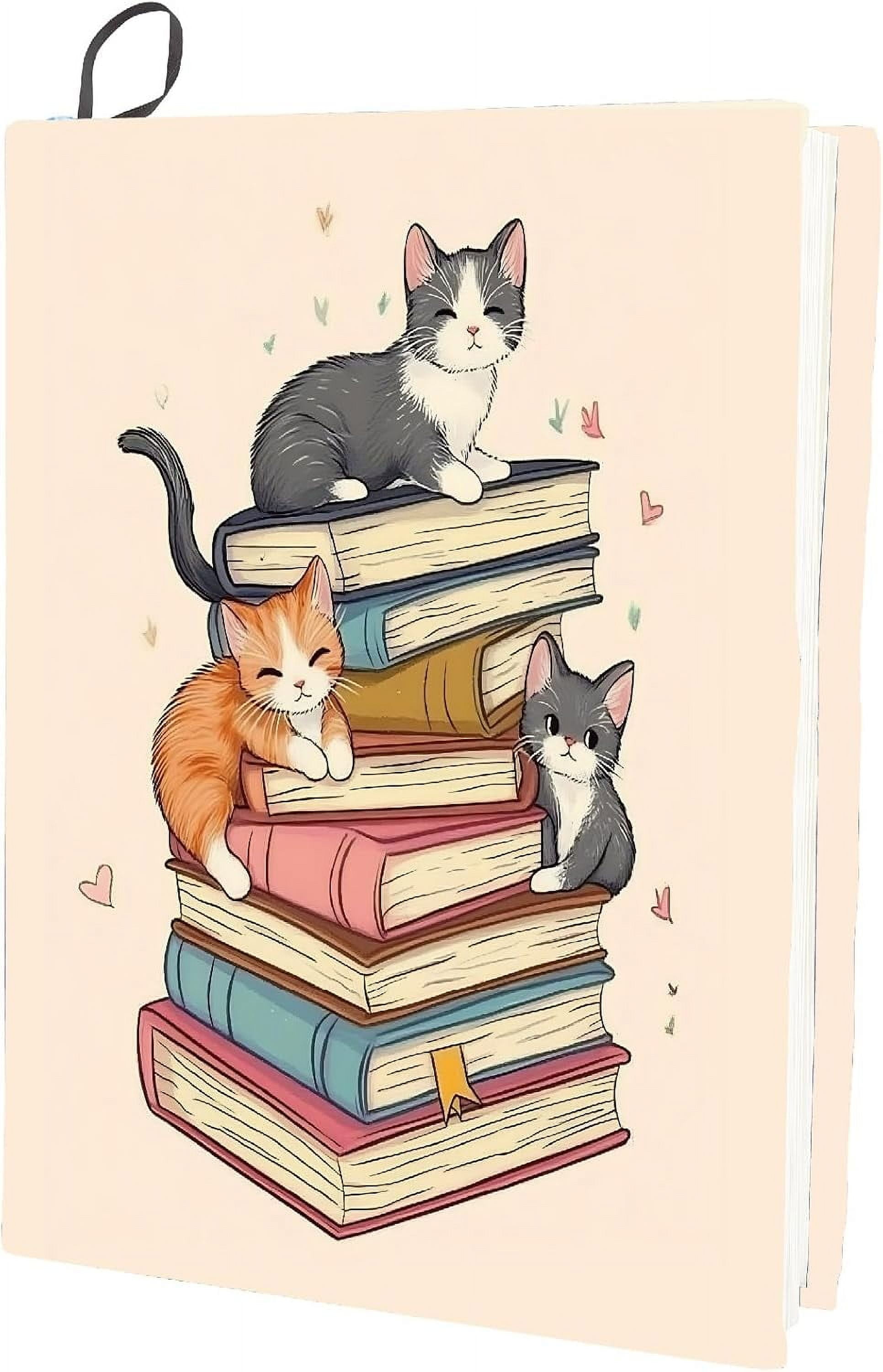 Cat Stretchable Book Cover Book Pattern Animal Washable Reusable Large ...