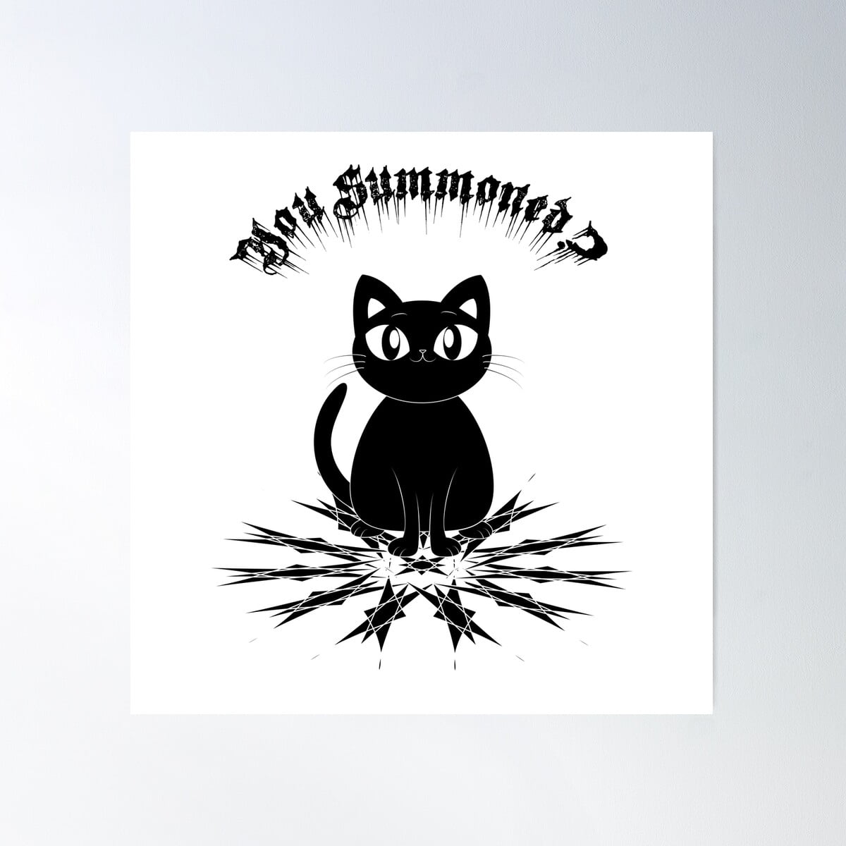 Cat Summoning Circle (For Light Background) Poster Wall Art, Modern ...