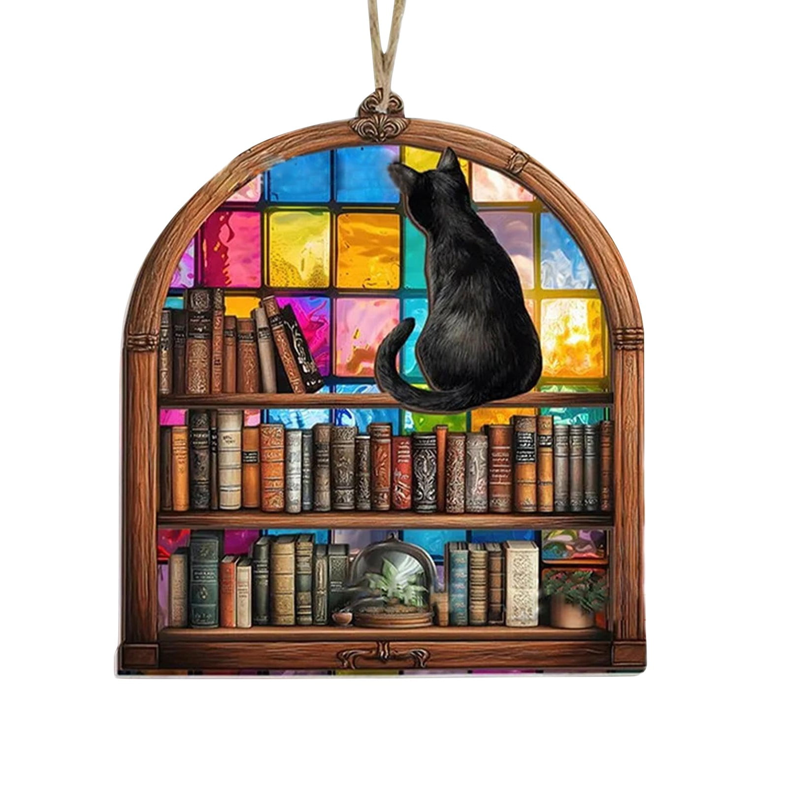 Cat Sun Catchers Decor, Stained Glass Window Hanging, Sun Catcher for ...