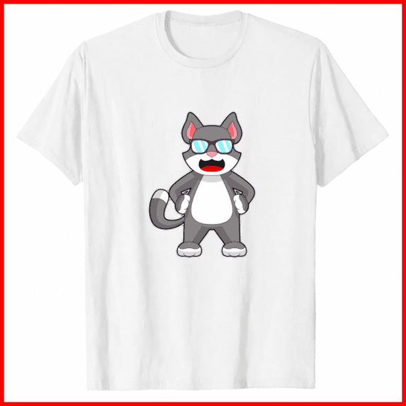 Cat Sunglasses Cool Graphic Shirt Summer Fashion Casual Daily Top,for ...