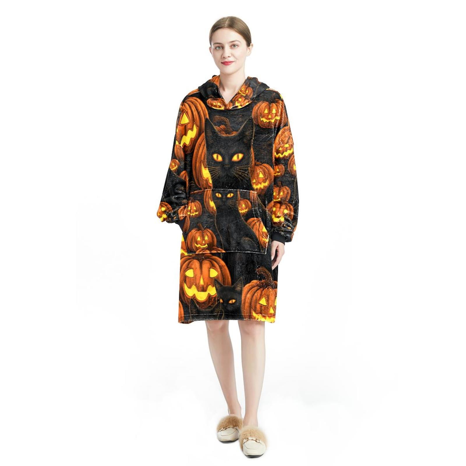 Cat Super Soft Microfiber Polyester Sweatshirt Blanket - Cozy Wearable ...