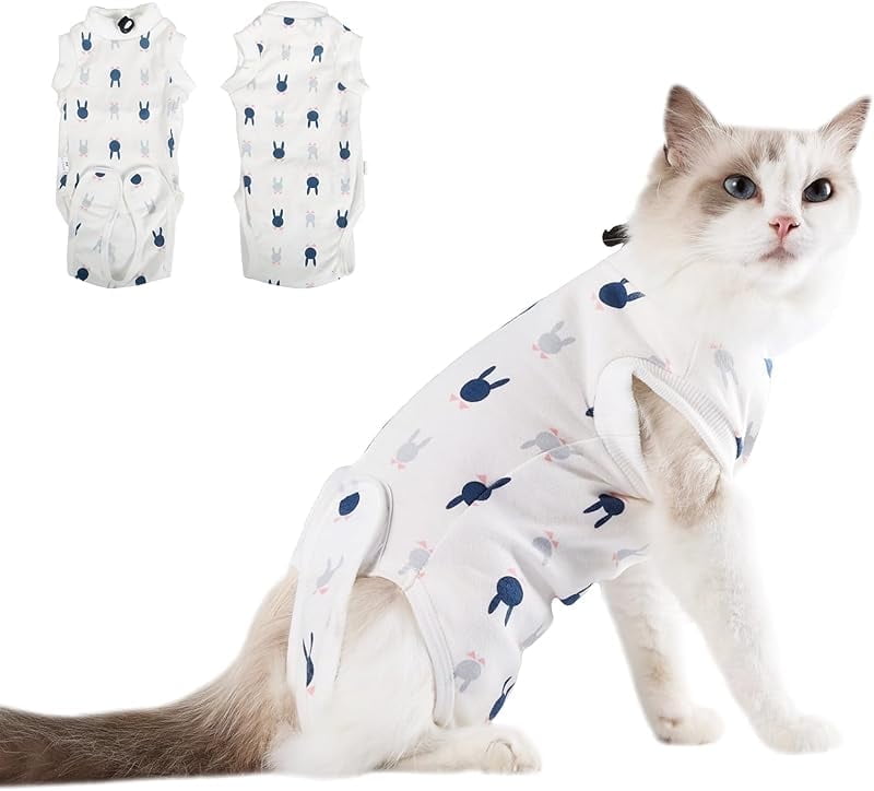 Cat Surgery Recovery Suit, Anti Licking Postoperative Onesie with Roll ...