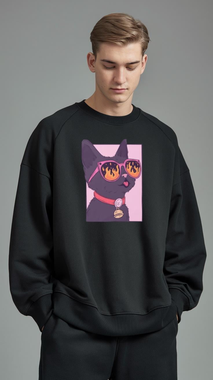 Cat Sweatshirt with Sassy Chaos and World-Burning Vibes, for men ...