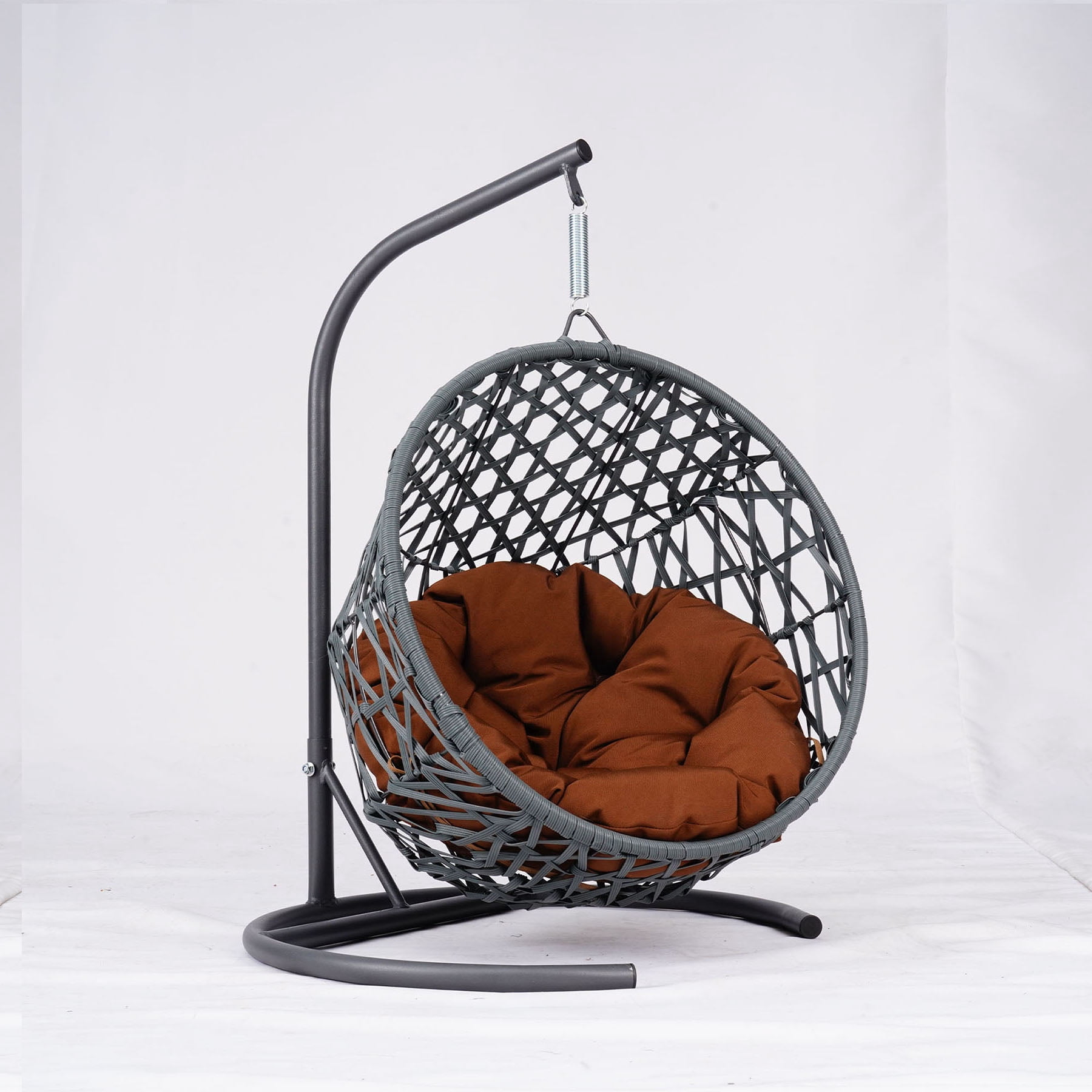 Cat Swing Bed With Stand & Cushion, Rattan Wicker Indoor Hanging ...