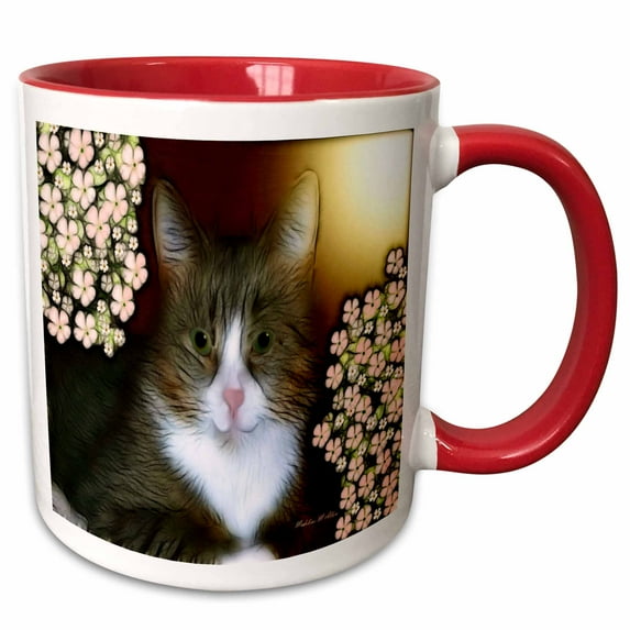 3drose, Cat T, 15oz Two-tone Red Mug - Walmart.com
