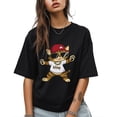 Cat T Shirts for Women Short Sleeve Cotton Crewneck T-Shirt Cute Rock ...