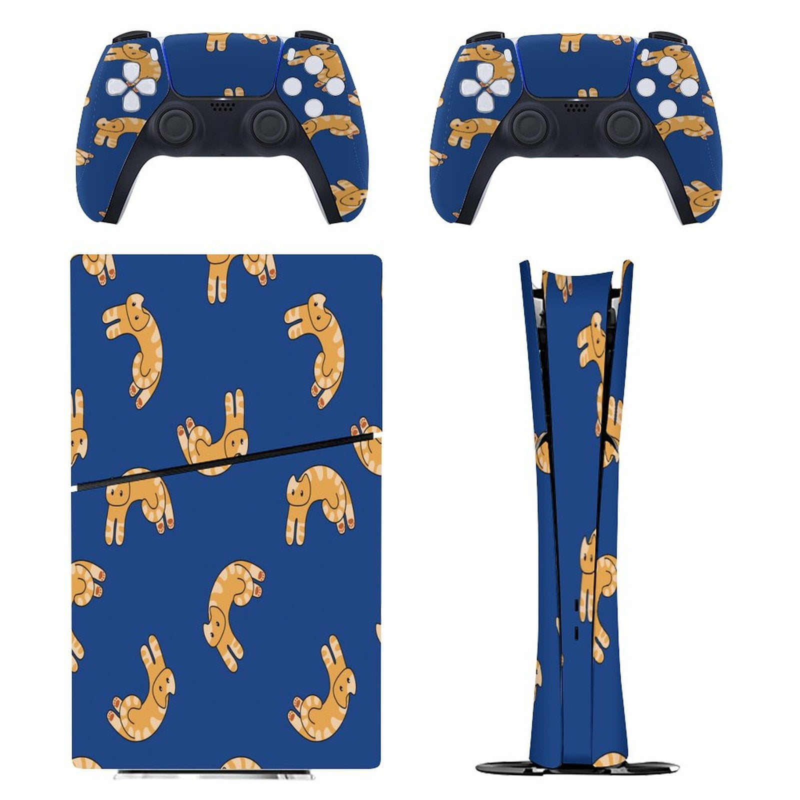 Cat T-shirt Cartoon Repeating Pattern PS5/PS5 Slim Digital Disc Skin ...