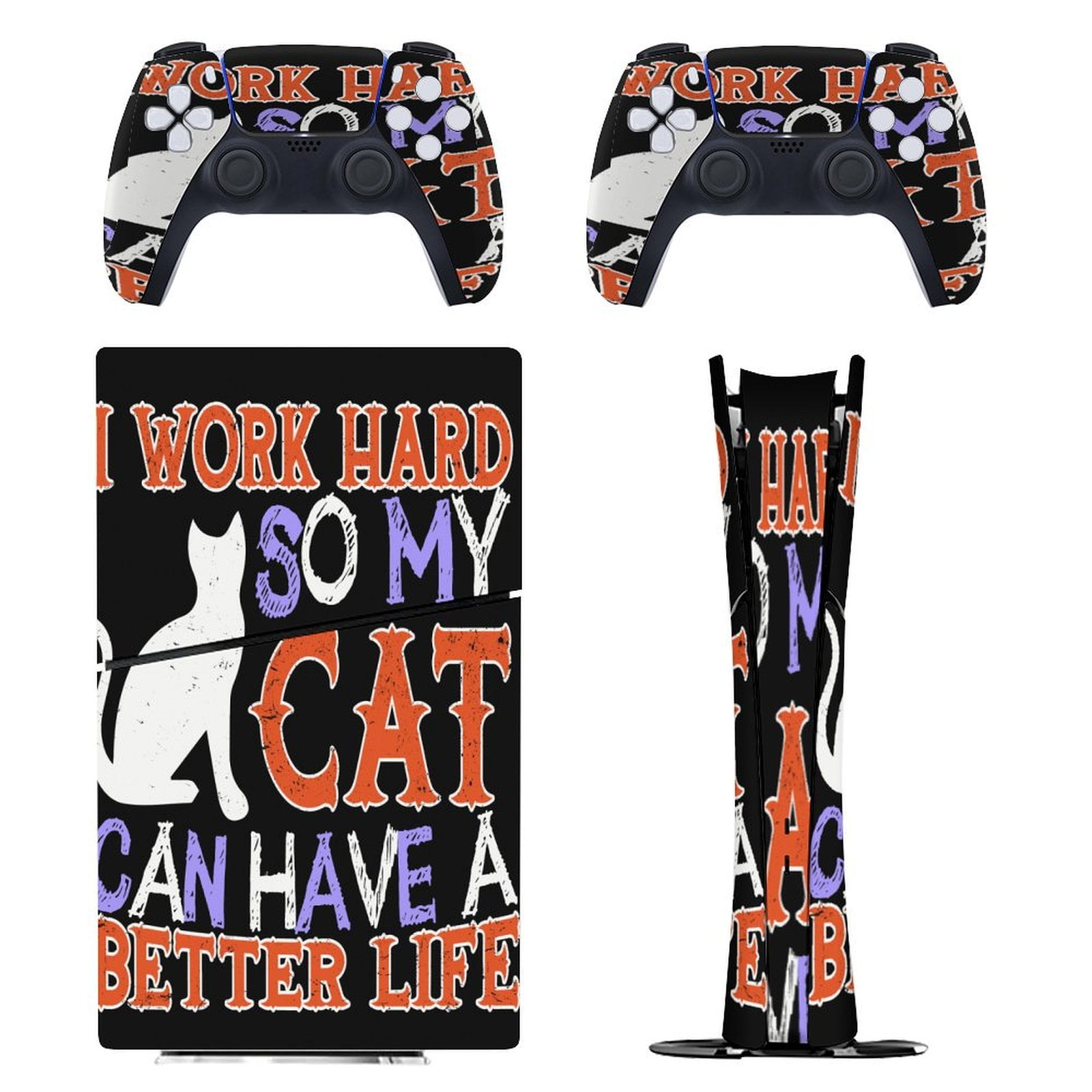 Cat T-shirt PS5/PS5 Slim Digital Disc Skin Sticker For Console And ...