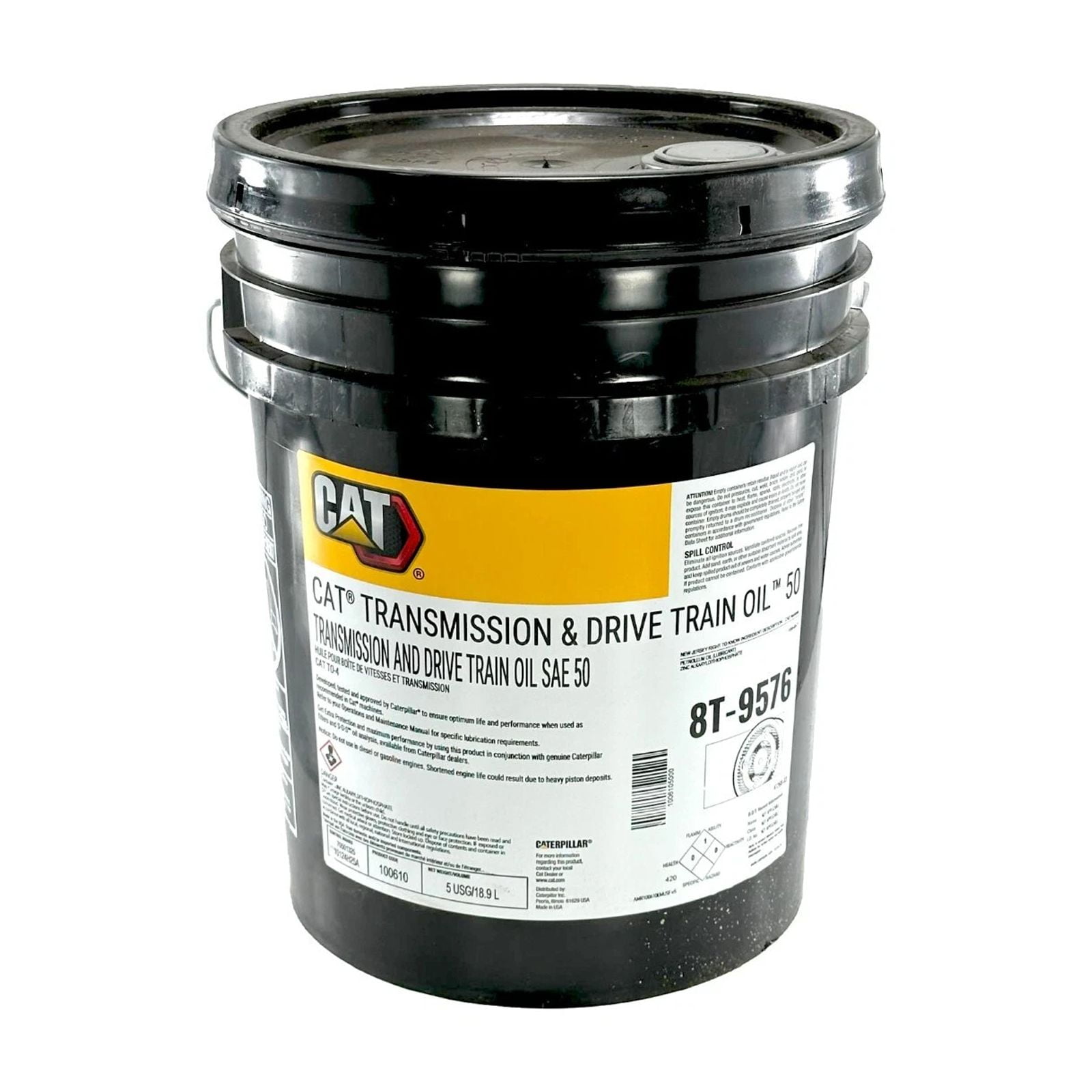 Cat TDTO 8T-9576 SAE 50 Transmission and Drive Train Oil (5 Gallon Pail ...