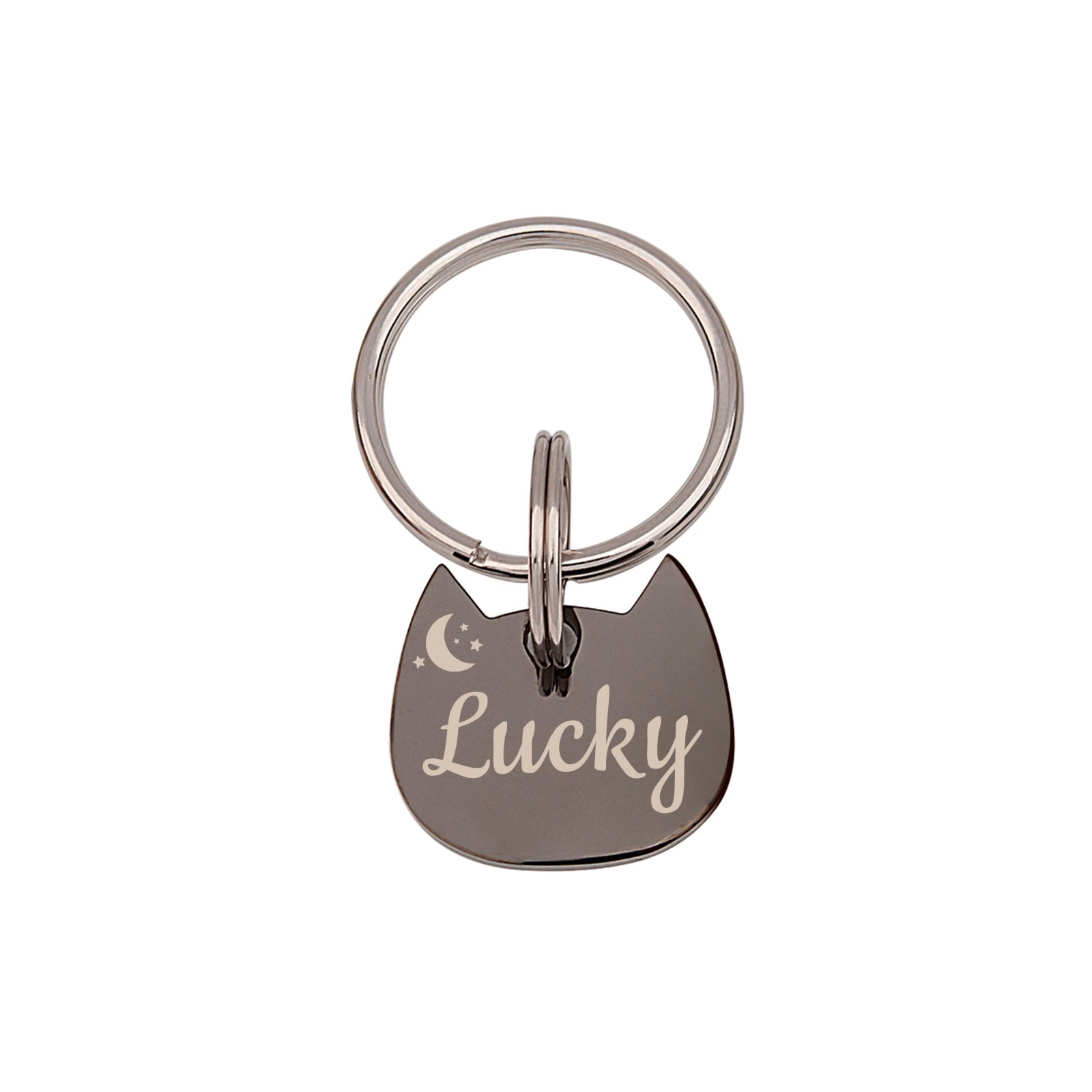 Cat Tag Personalized-Cat Id Tag-Pet Tags Cat-Cat Name Tag-Star and Moon ...