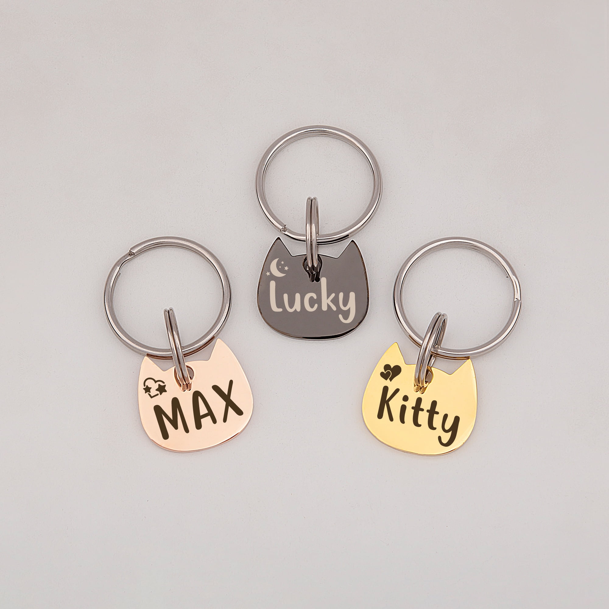 Cat Tag Personalized - Cat Id Tag - Pet Tags Cat - Cat Name Tag - Star ...