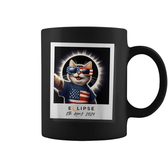 Cat Taking A Selfie With Total Solar Eclipse 2024 Coffee Mugs - Walmart.com