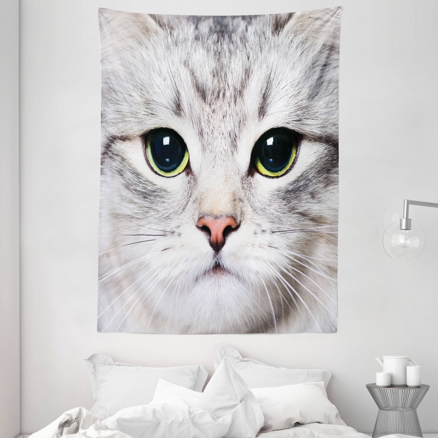 Cat Tapestry, Cute Cat Print Kitten Kitty Closeup Portrait Digital ...
