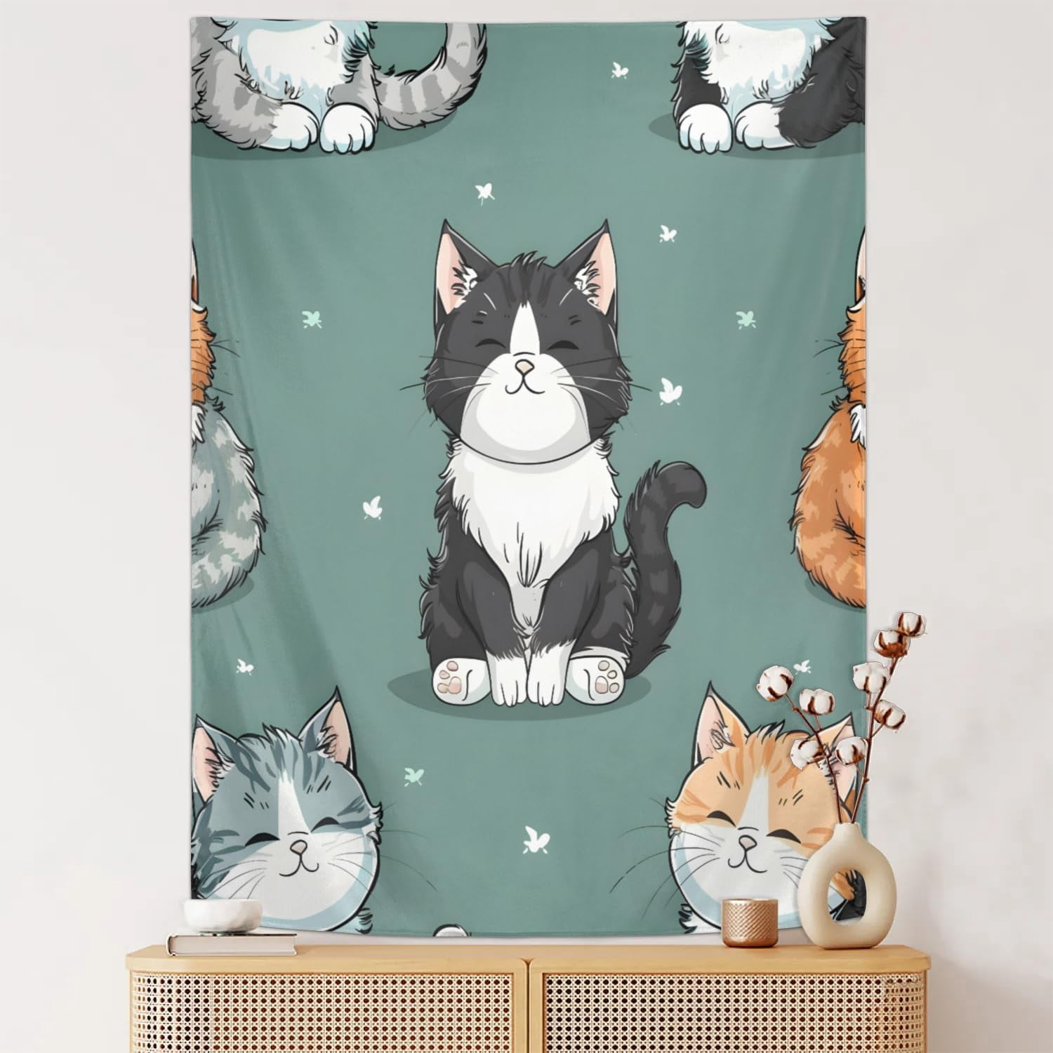 Cat Tapestry, Kitten Animal Wall Hanging for Bedroom Aesthetic ...