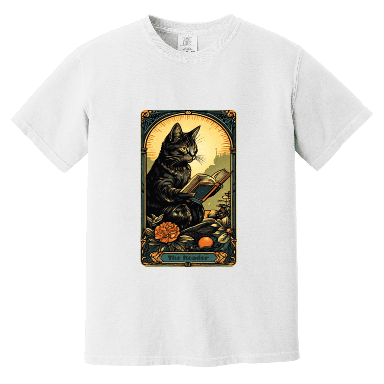 Cat Tarot Card Reader Mystical Design Comfort Color T-shirt With Magic ...