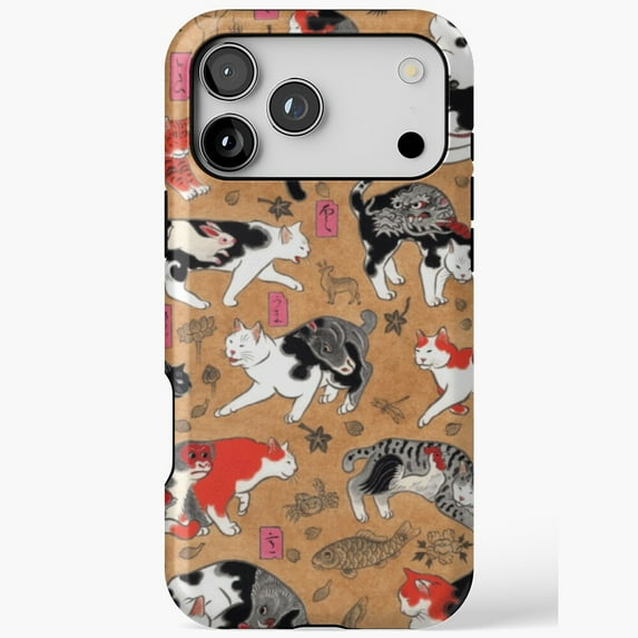 Cat Tattoo Art Protective Cover for iPhone 11 12 13 14 15 16 17 Pro Max ...