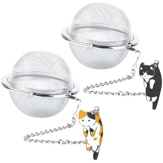 Cat Tea Infuser, 2 Pcs Cute Tea Diffuser Stainless Steel Mesh Loose ...