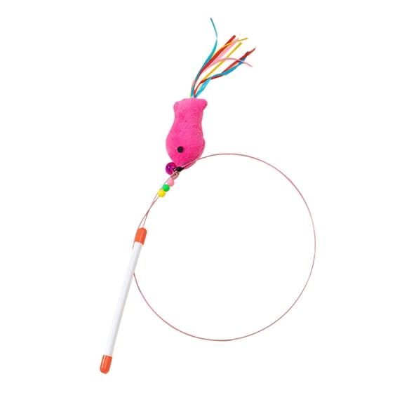 Cat Teaser Toy, Feather Mouse Fish Anti-boring Wand Toy Interactive Toy ...