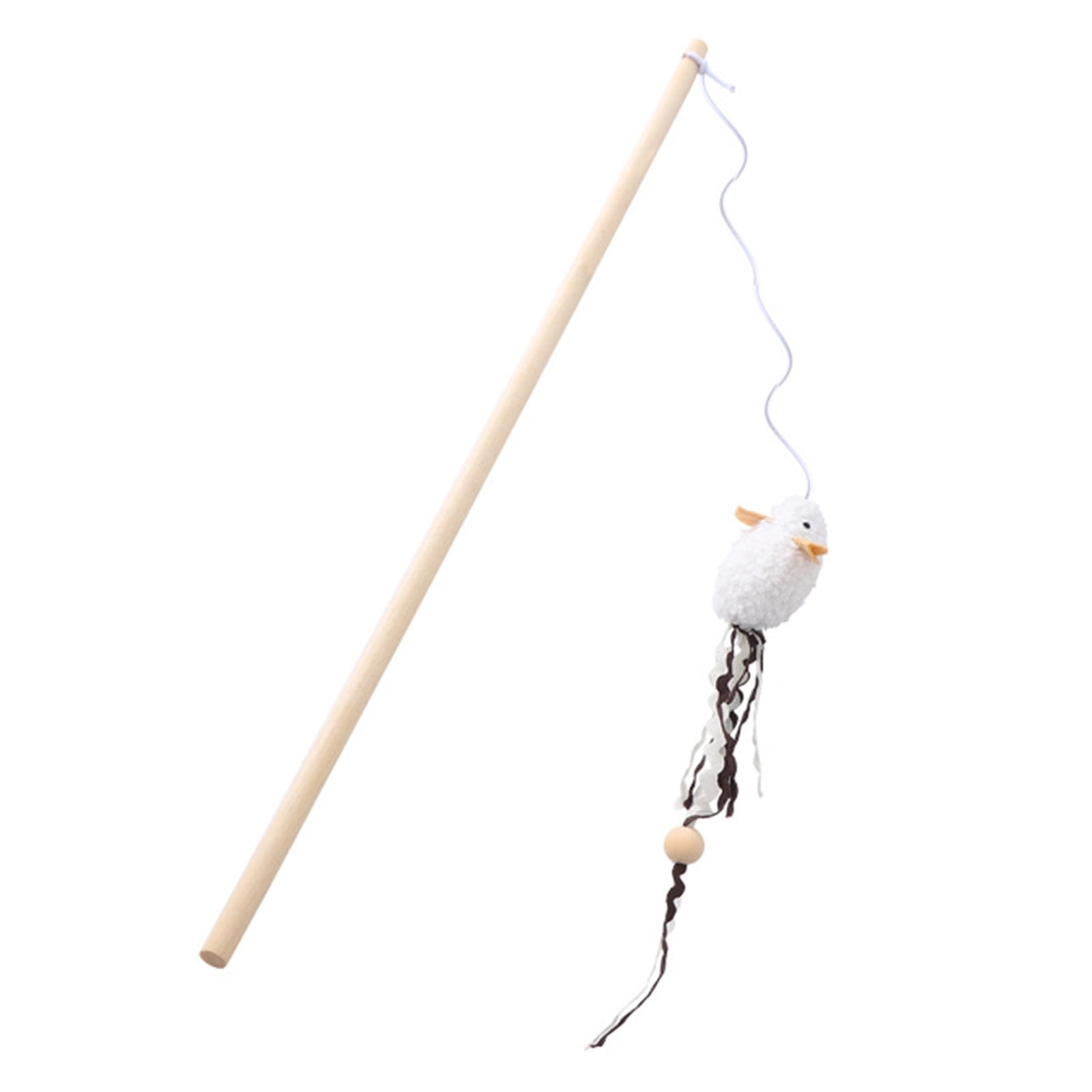 Cat Teaser Wand Toy - Bite-resistant Wooden Pole - Mouse Teaser - Funny ...