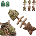 Cat Teeth Cleaning Toy 3pcs Natural Fishbone - Catnip & Silvervine Chew ...