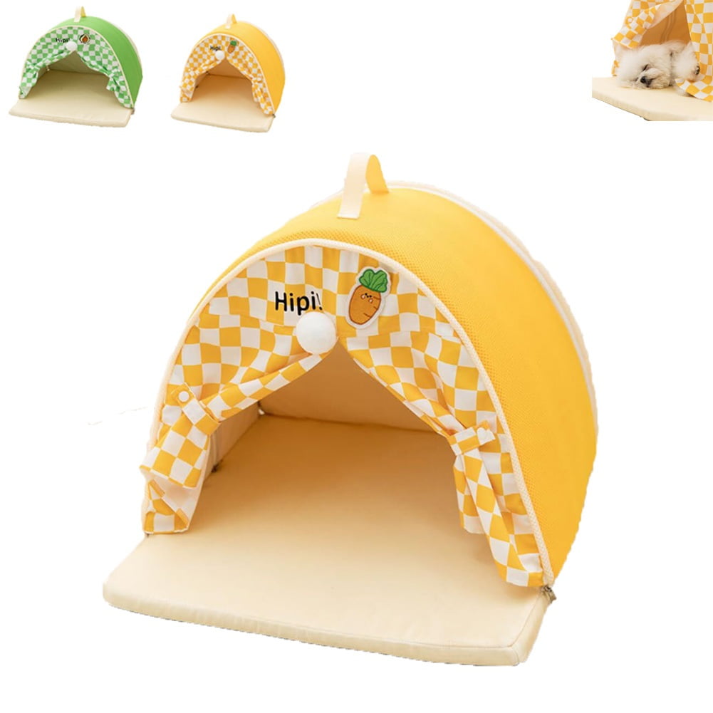 Cat Tent House with Ice Silk Cooling Mat Cozy Kitty Bed for Small Dogs ...