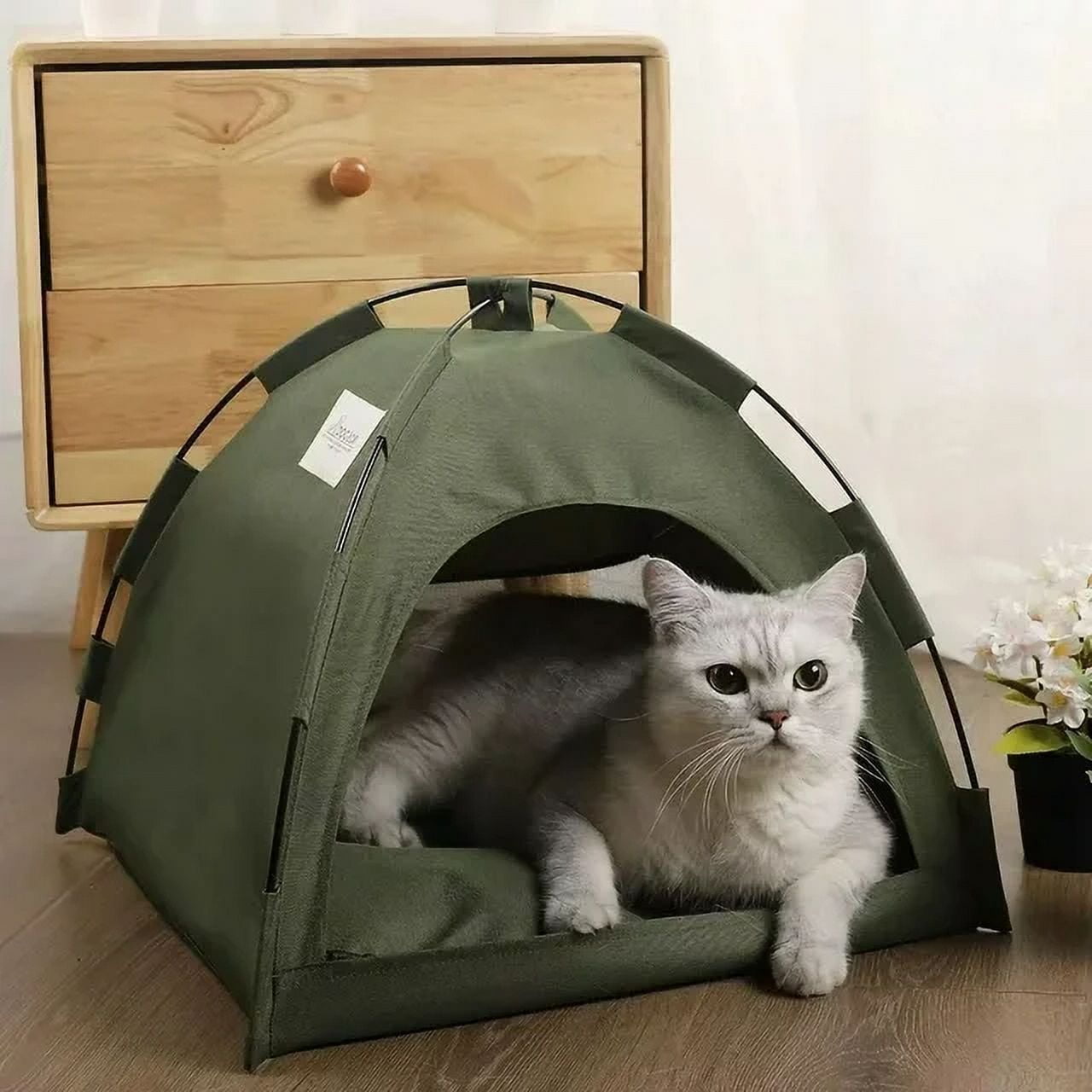 Walmart Cat Tent, Indoor/Outdoor, Warm Enclosed, Cat Cave, Green (19.7 ...
