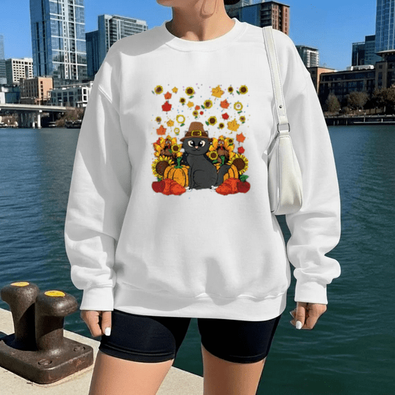 Cat Thanksgiving Turkey Pumpkin Funny Feast Holiday Feline Lover ...