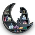 Jamo Homzi, Rustic Moon Shaped Shelf, Wooden Display for Crystals ...