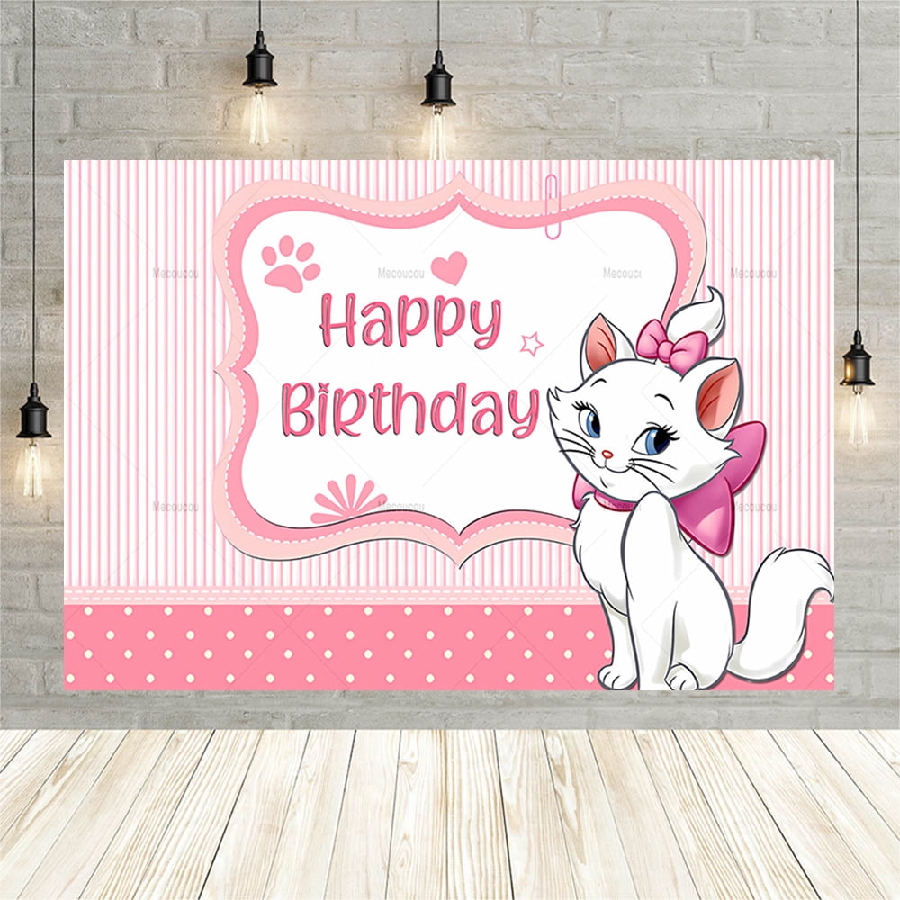 Cat Theme Birthday Party Decorations, Cartoon Cat Ma-rie Theme Birthday ...