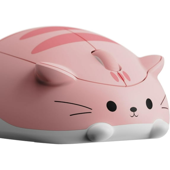 Cat Theme Wireless Gaming Mouse Pink, Tri-Mode Mouse BT3.0/BT5.0/2.4G ...
