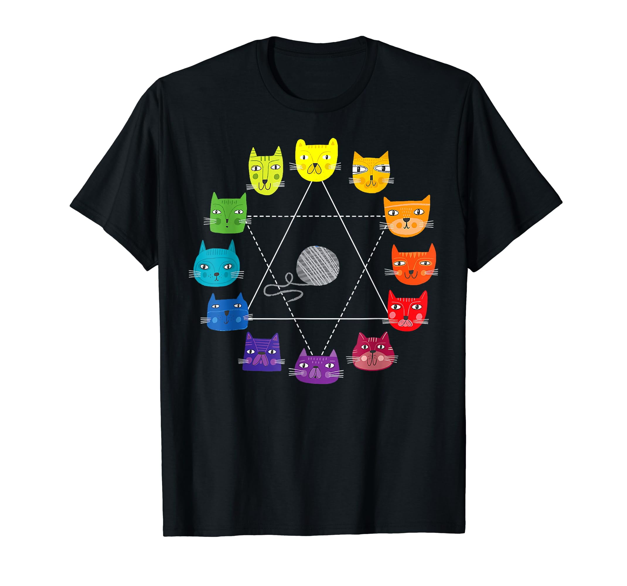 Cat Themed Artist Color Wheel Educational Art Teacher T-Shirt - Walmart.com