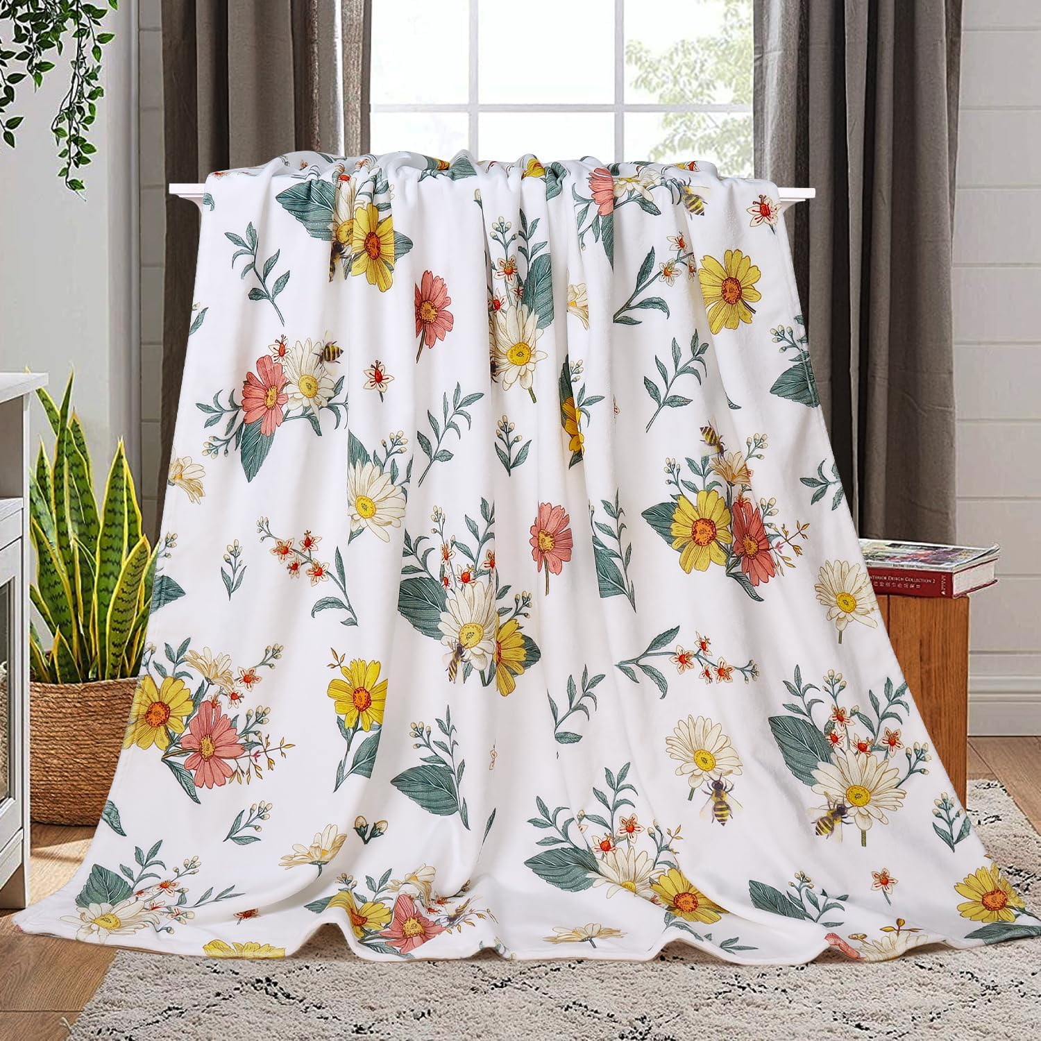 Cat Throw Blanket Floral Flower Blankets Gift for Cat Lover Throw ...