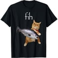 Cat Throwing Fish Misspelled Meme Funny Fih Humor Men T-Shirt - Walmart.com