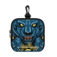 Cat Tiger Panther Jaguar Head Square Gear Pouch with Lobster Clasp ...