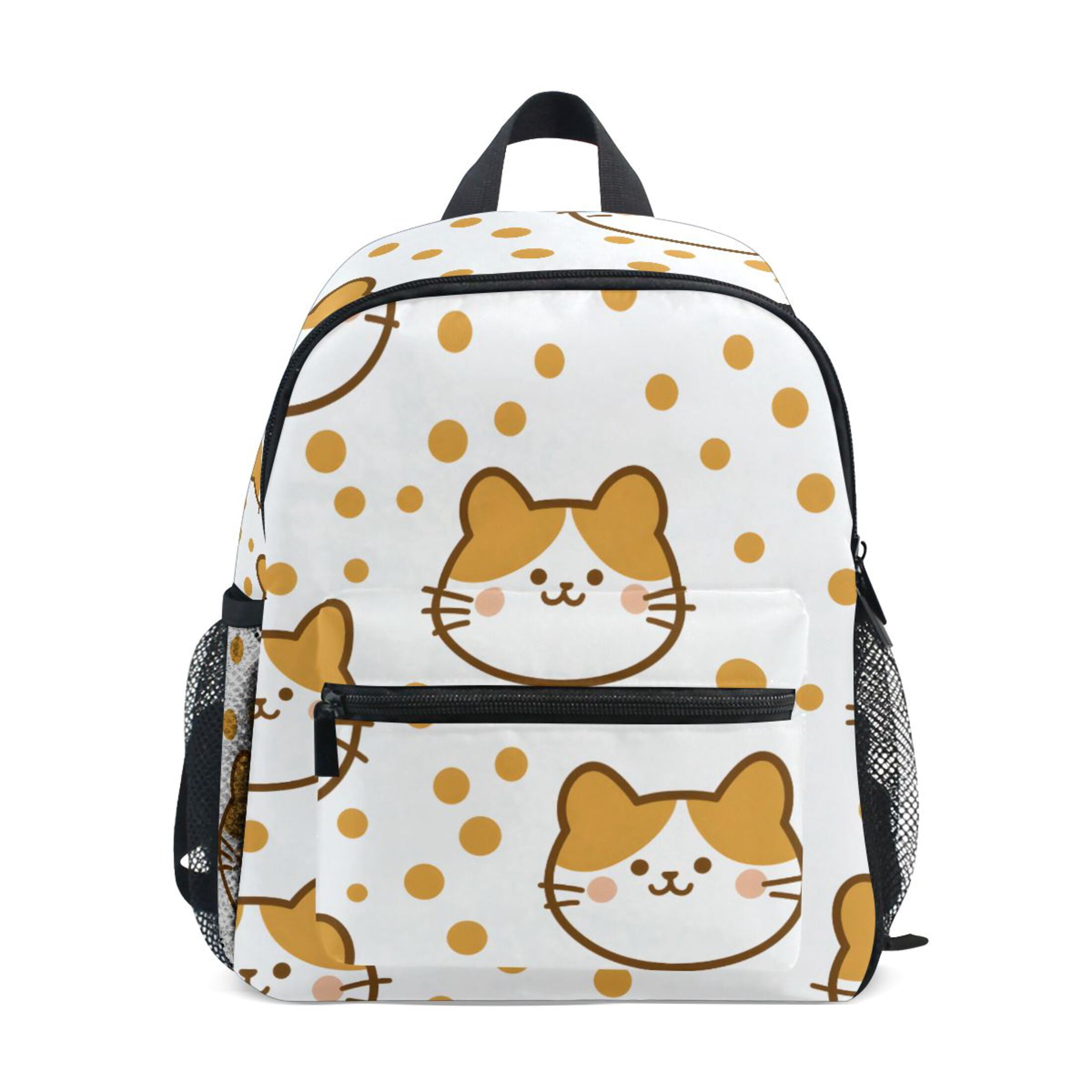Cat Tile Brown Pattern Mini Backpack Cute Small Backpack with Chest ...
