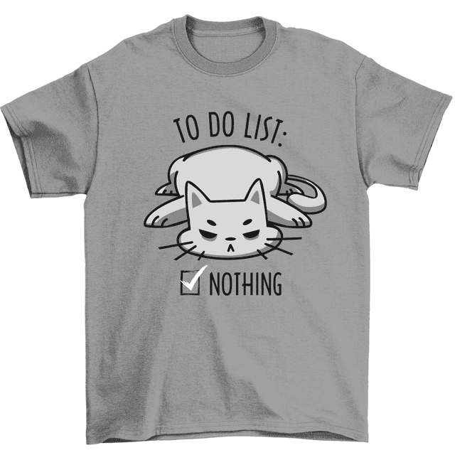 Cat To Do List Nothing Check Funny Kitty Kittens T-Shirt Men Women ...