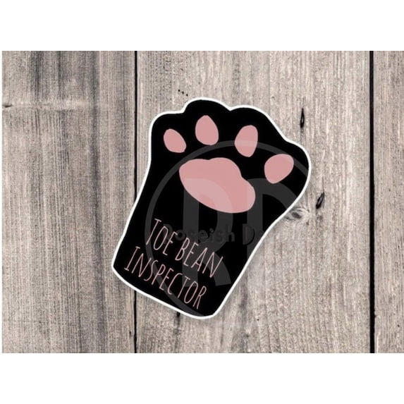 Cat Toe Bean Inspector Cat Lover Animal Paws Cat Owner Sticker ...