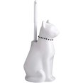 Cat Toilet Brush Holder - Ceramic Whimsical Feline Design with Wide ...