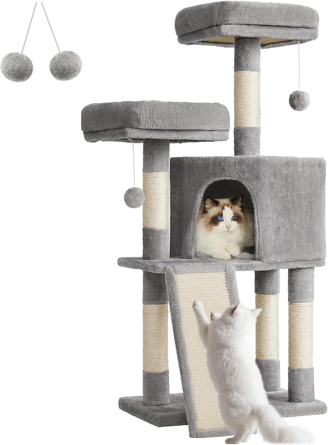 Cat Tower, Cat Tree for Indoor Cats, 45.3-Inch Cat Condo with ...