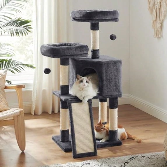 Cat Tower Cat Tree for Indoor Cats 45.3-Inch Cat Condo with Scratching ...