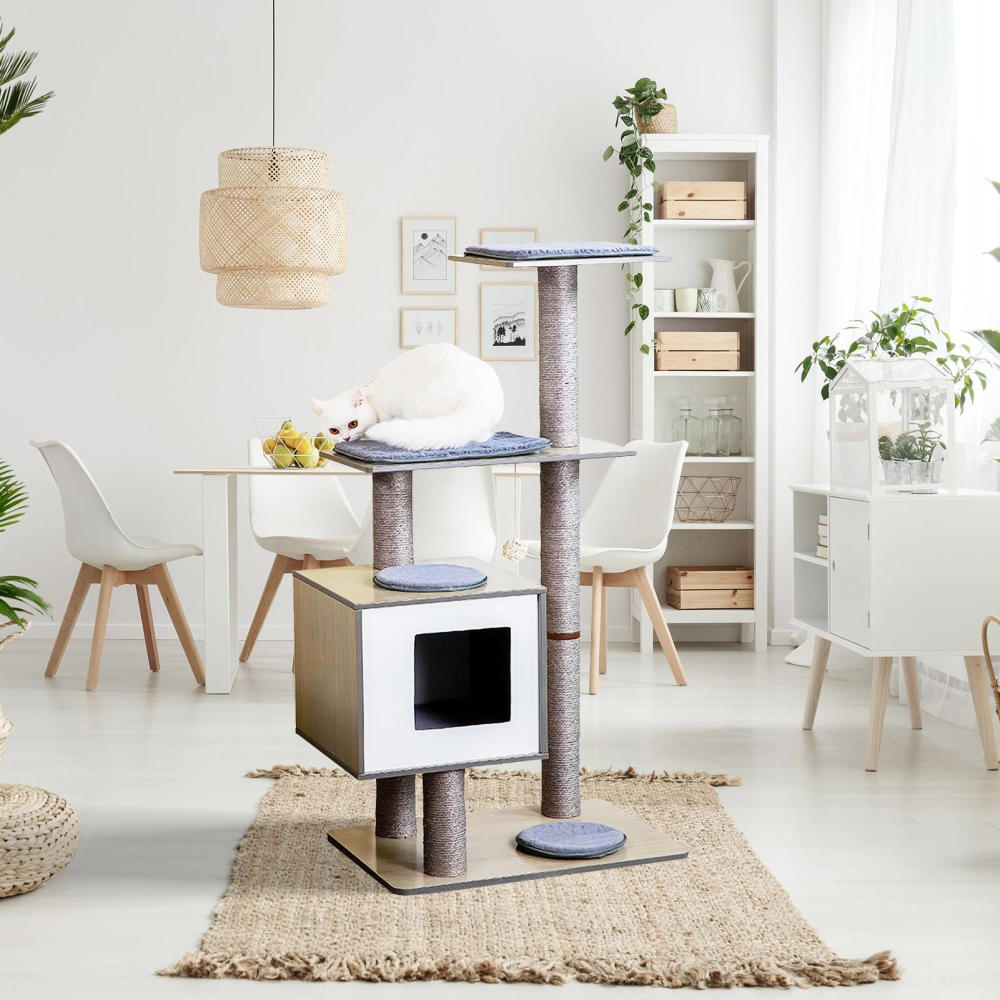 Cat Tower, Cat Tree for Indoor Cats, 46.5-Inch Cat Condo with ...