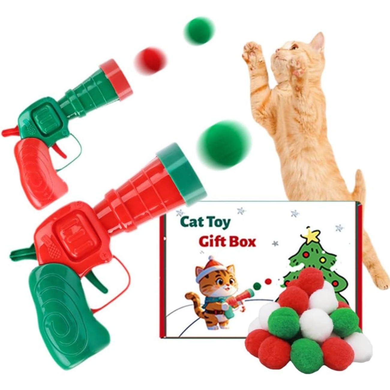 Cat Toy Ball with Launcher Set, 2025 New Cat Interactive Toys ...