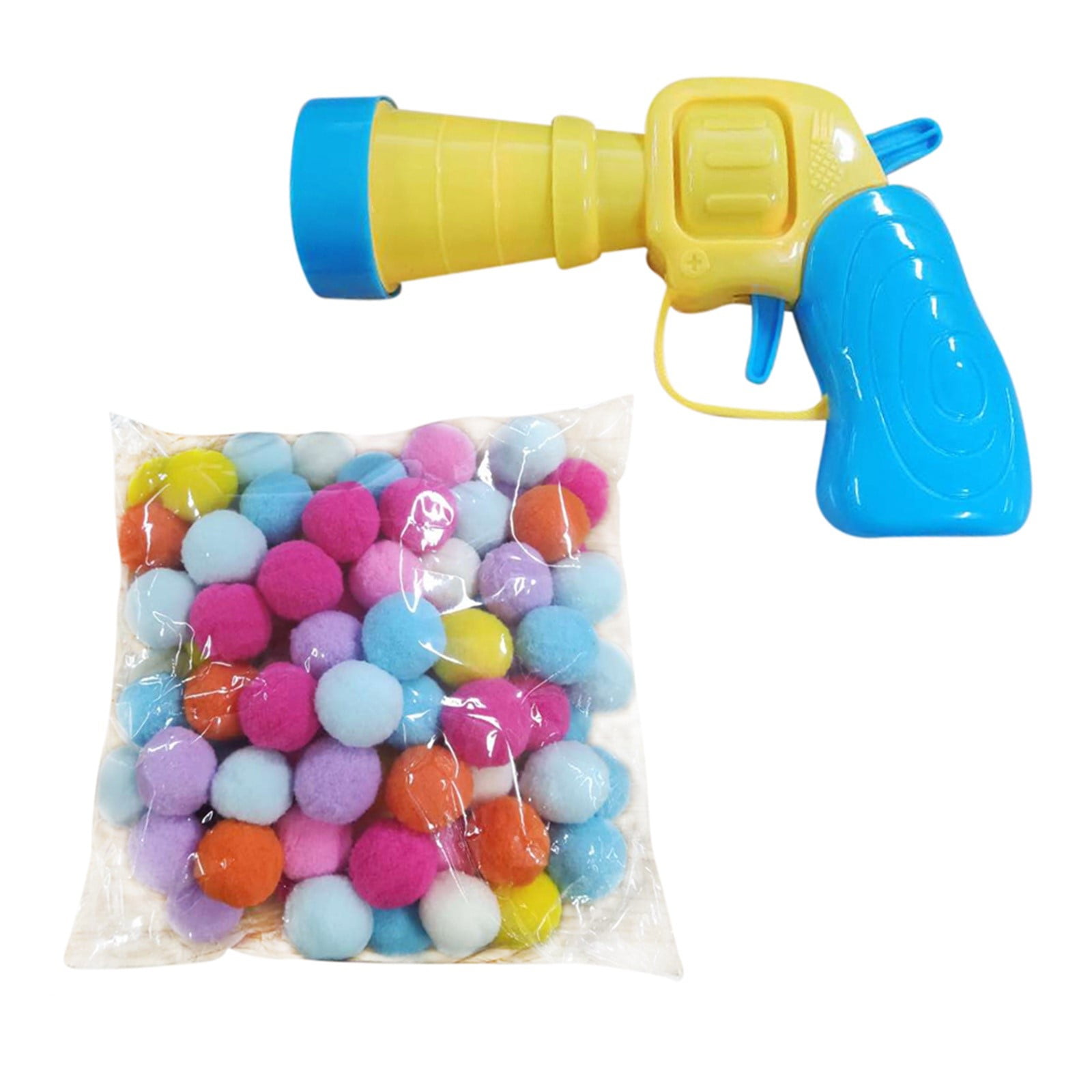 Cat Toy Ball Launcher Set, 30 Cat Pompom Ball and 1 Cat Ball Toy ...